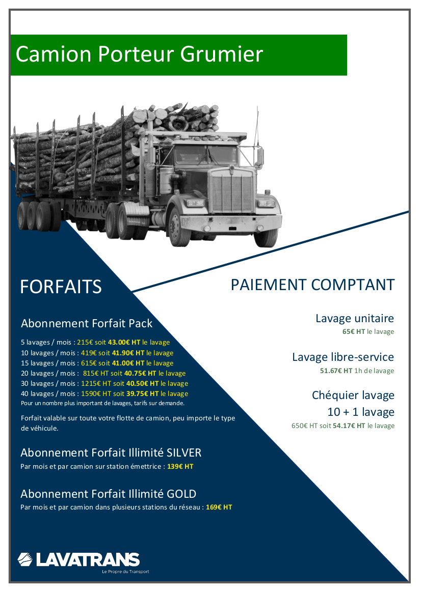 Toutes les offres pour votre camion PORTEUR GRUMIER - Lavatrans